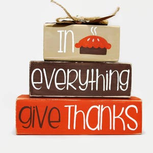 Thanksgiving in Everything Give Thanks Pumpkin Pie Woodenblock Shelf ...