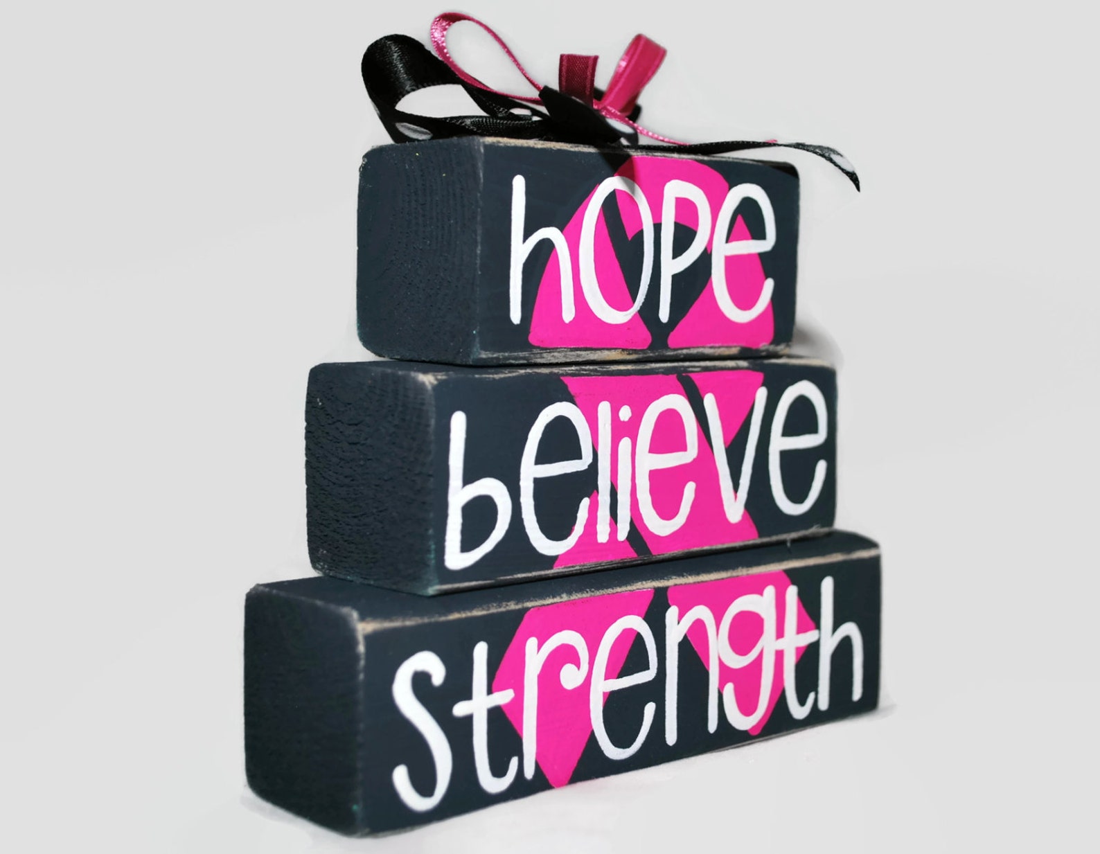 Breast Cancer Support Pink Ribbon Hope Strength Courage - Etsy