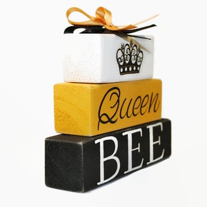 Queen Bee Crown Boss Woodenblock Shelf Sitter Stack - Etsy