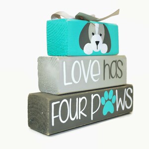 Dog Lover Woodenblock Shelf Sitter Stack Paws - Etsy