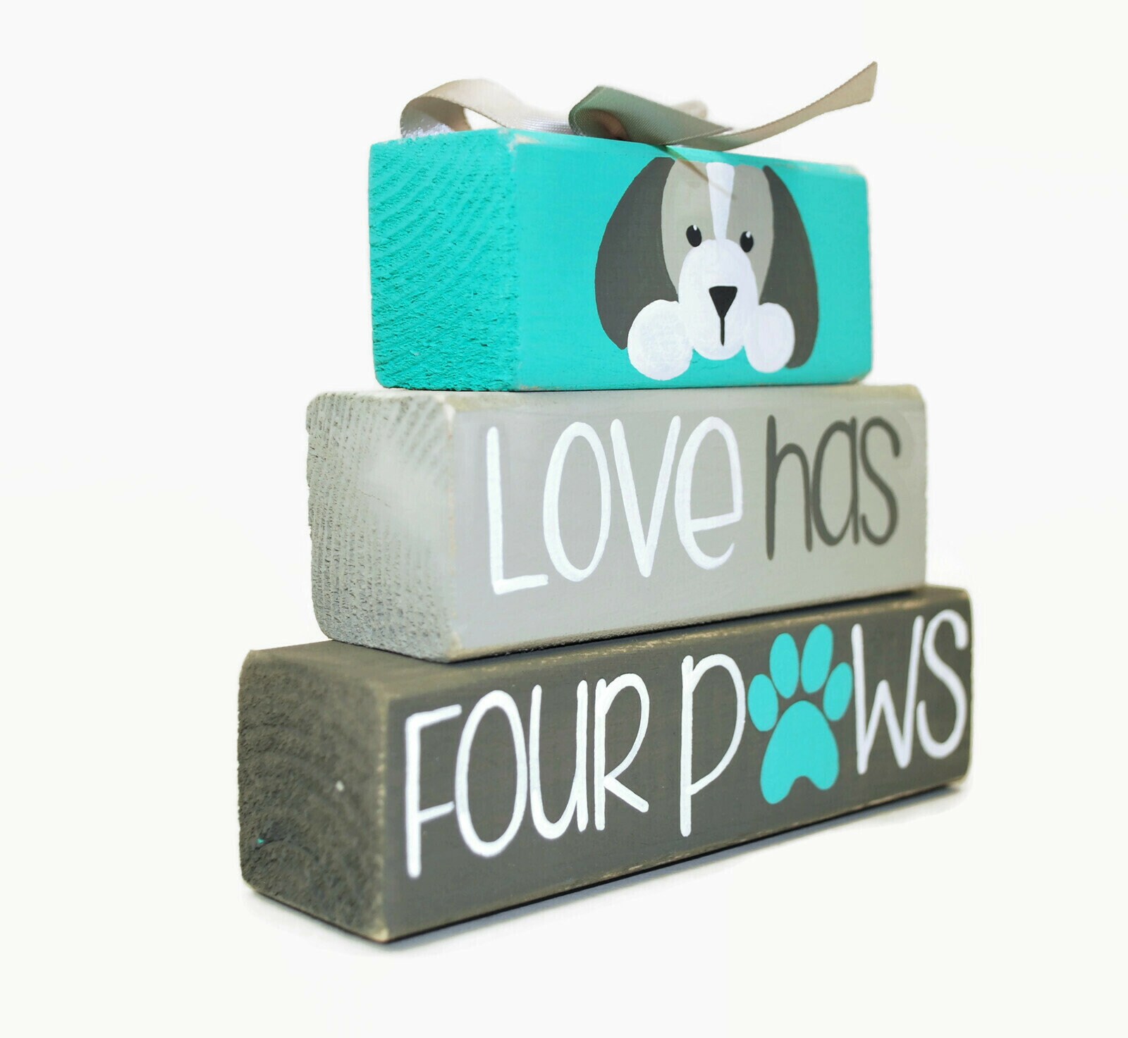 Dog Lover Woodenblock Shelf Sitter Stack Paws - Etsy