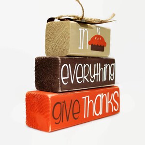 Thanksgiving in Everything Give Thanks Pumpkin Pie Woodenblock Shelf ...