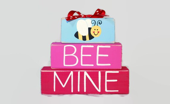 Bee Mine Bumble Bee Valentines Day Decor Red Pink Secret Crush | Etsy