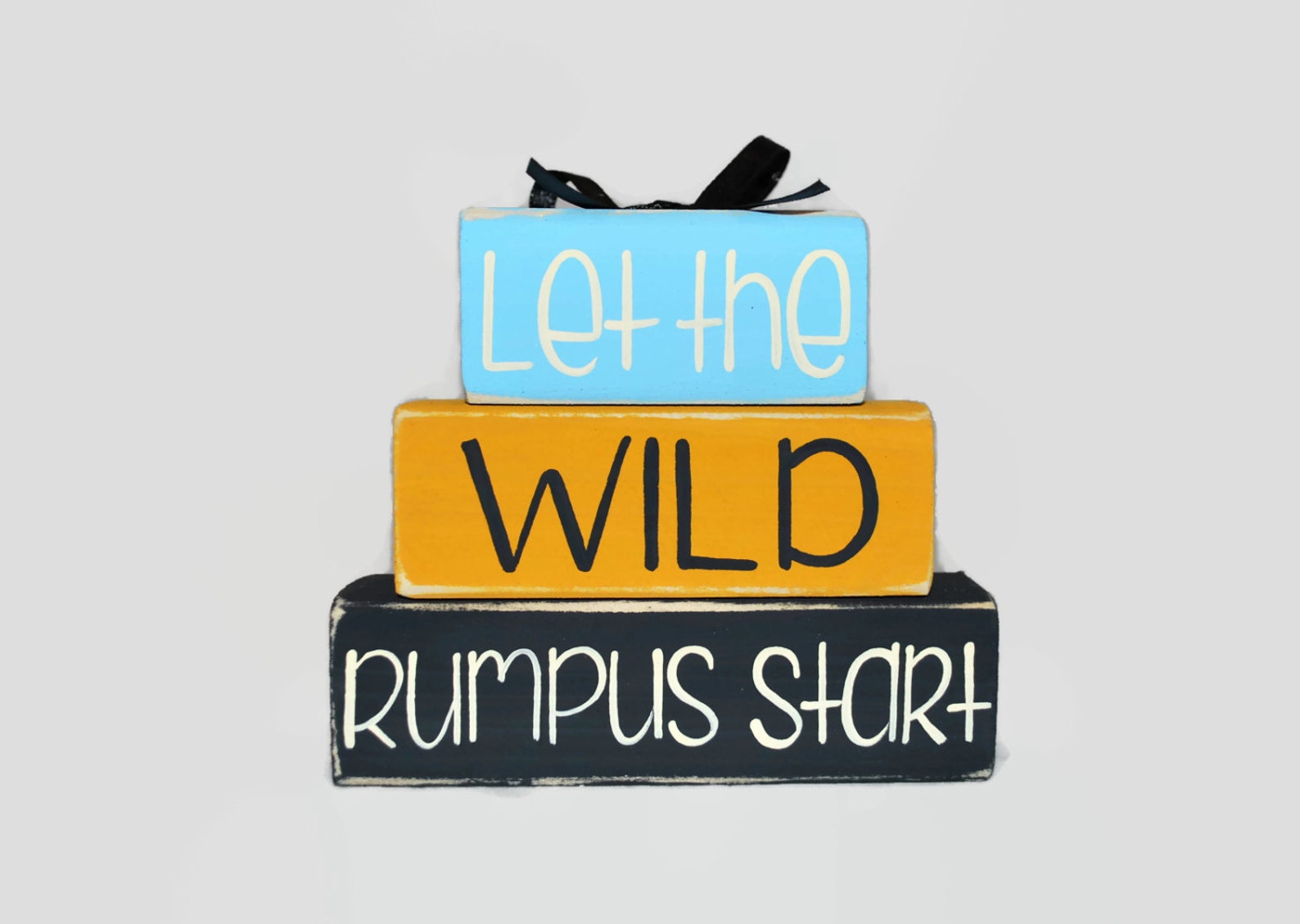 Wild Rumpus Start Wild Thing Woodenblock Shelf Sitter Stack | Etsy