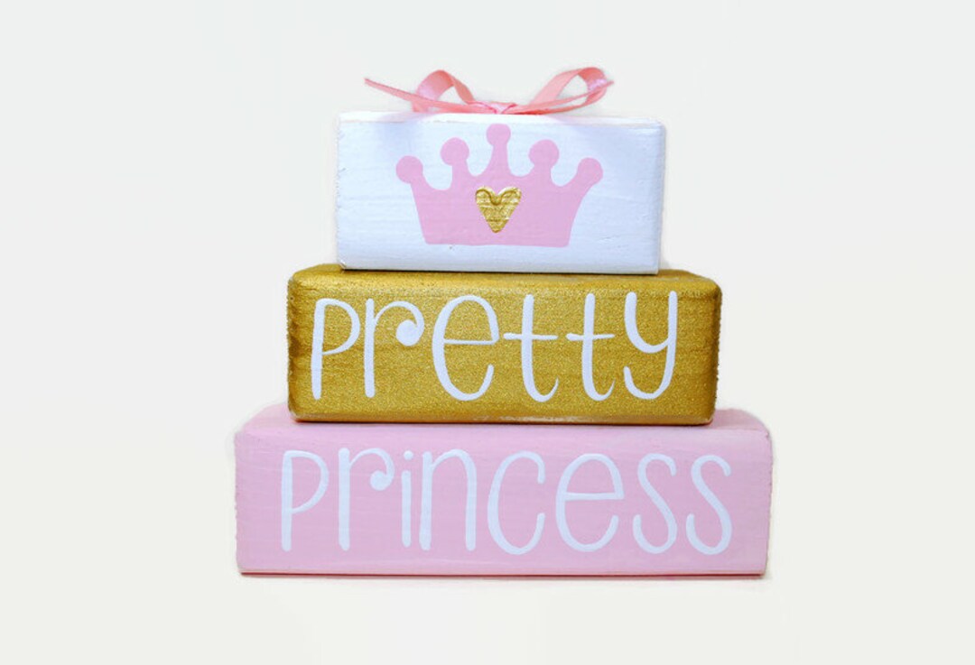Pretty Princess Crown Nursery Woodenblock Shelf Sitter Stack - Etsy