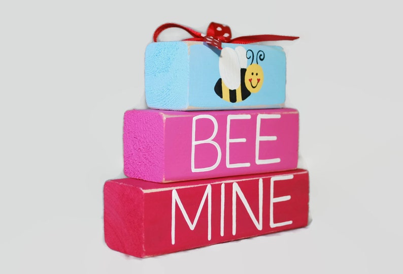 Bee Mine Bumble Bee Valentines Day Decor Red Pink Secret Crush - Etsy