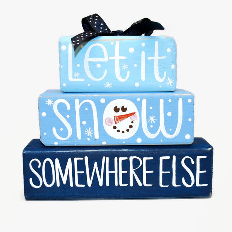 Wood Block Snowman - Etsy