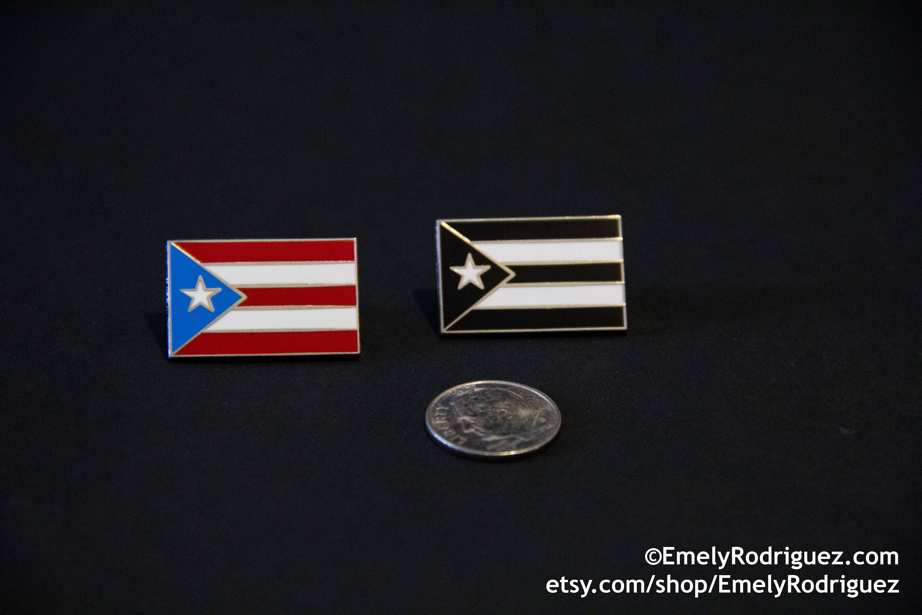 Small Puerto Rico Flag Enamel Pin Black or Color | Etsy