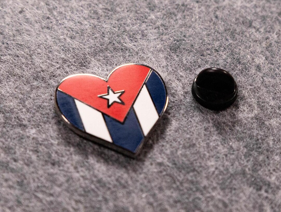 Heart Cuban Flag - Enamel Pin - Etsy