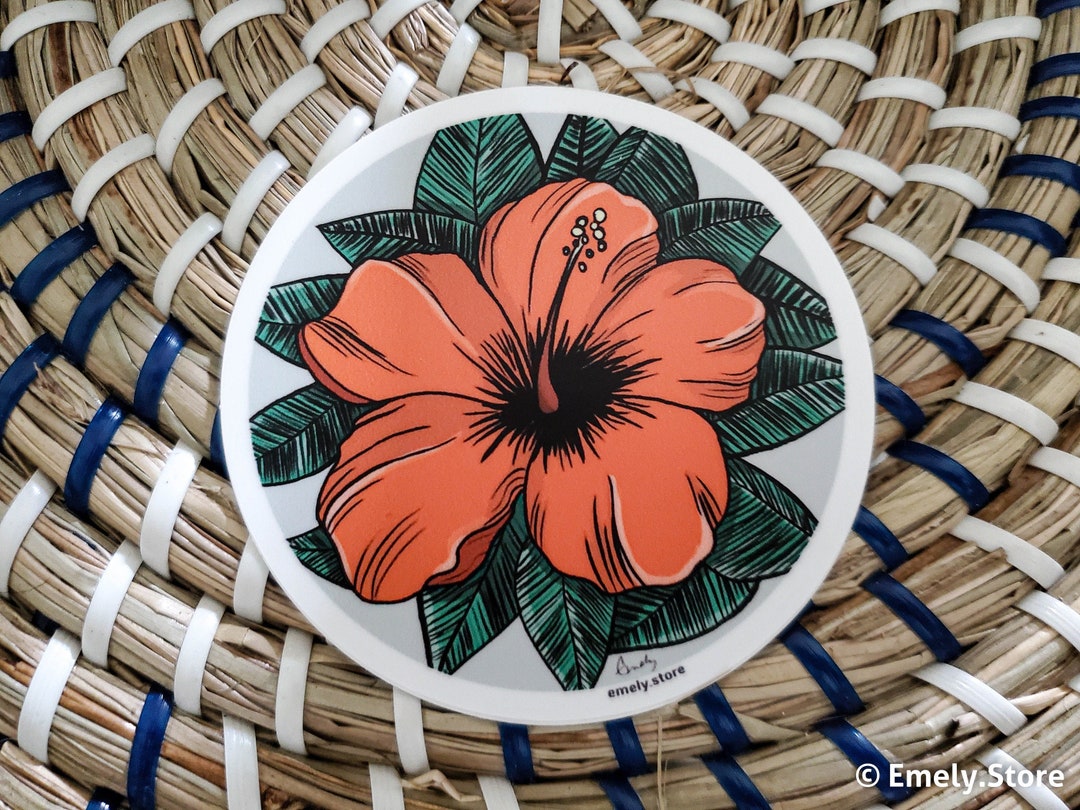 Amapola Hibiscus Tropical Flower Sticker - Etsy