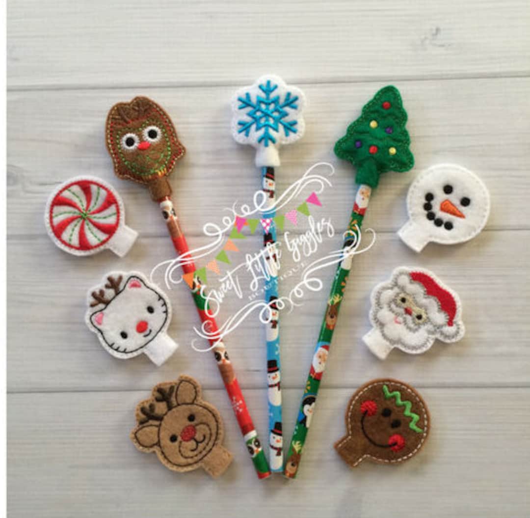 Christmas Pencil Topper Set, Christmas Box Favors, Party Favors ...