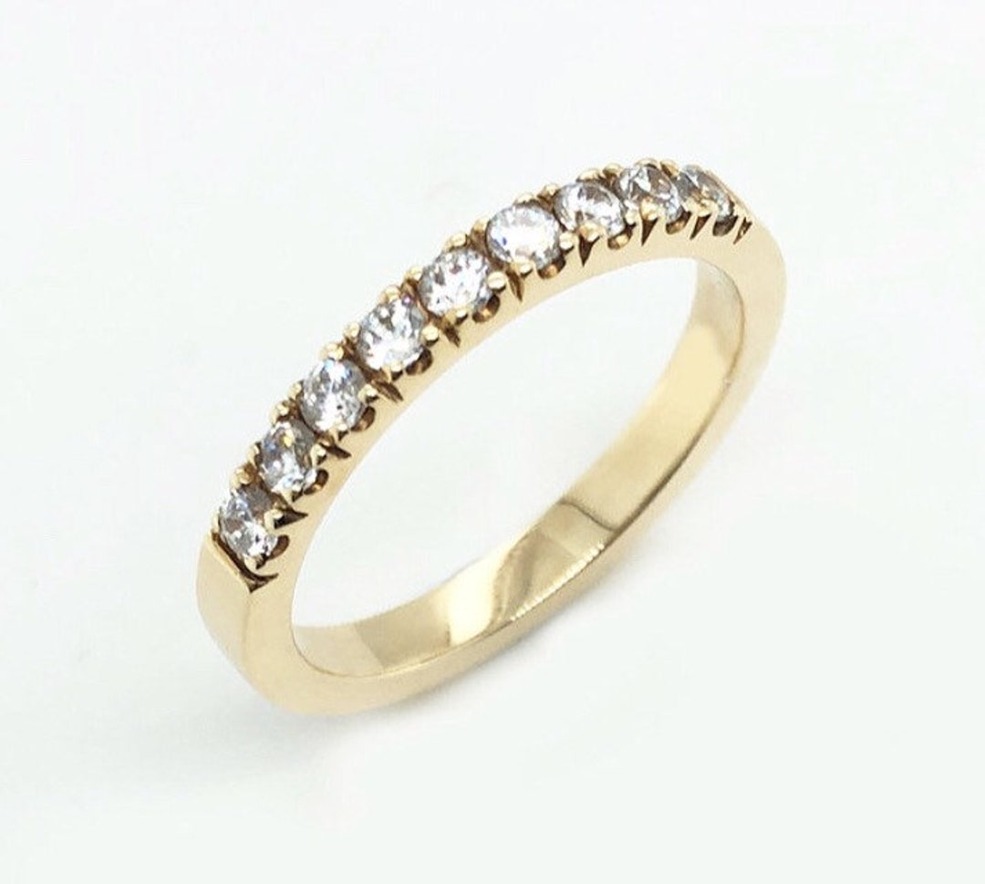 Castle Set Diamond 18K Eternity/wedding Band - Etsy