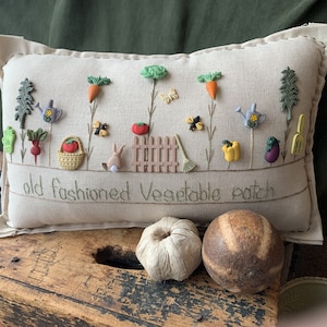 Old Fashioned Vegetable Patch Pillow (cottage Style) - Etsy