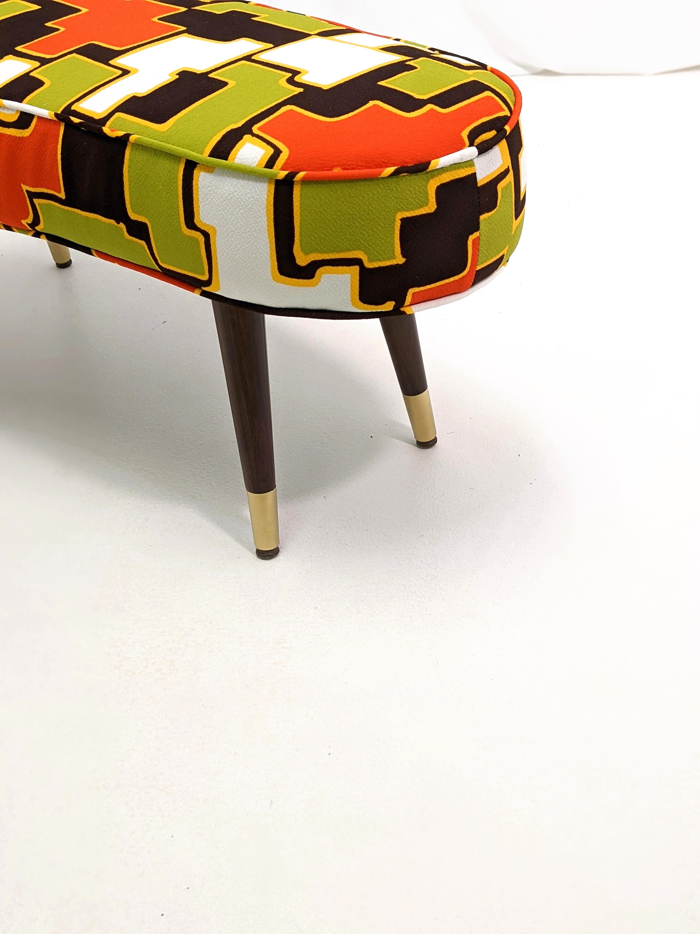 Mid Century Modern/vintage Kidney Shape Bench - Etsy