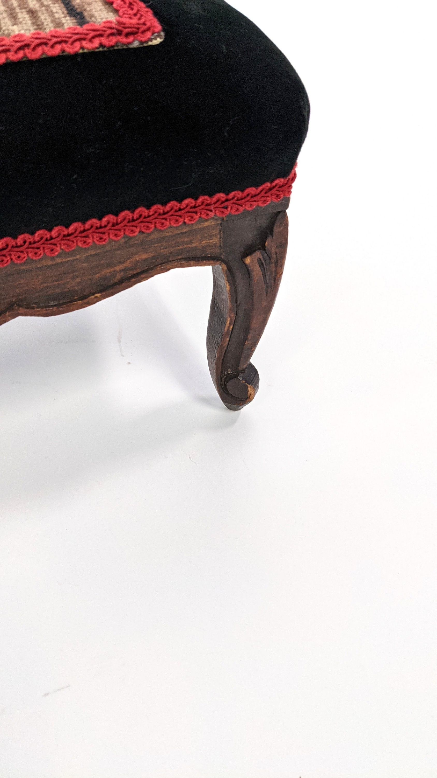 English Antique Yorkie Cross Stitch Footstool - Etsy