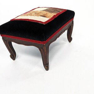 English Antique Yorkie Cross Stitch Footstool - Etsy