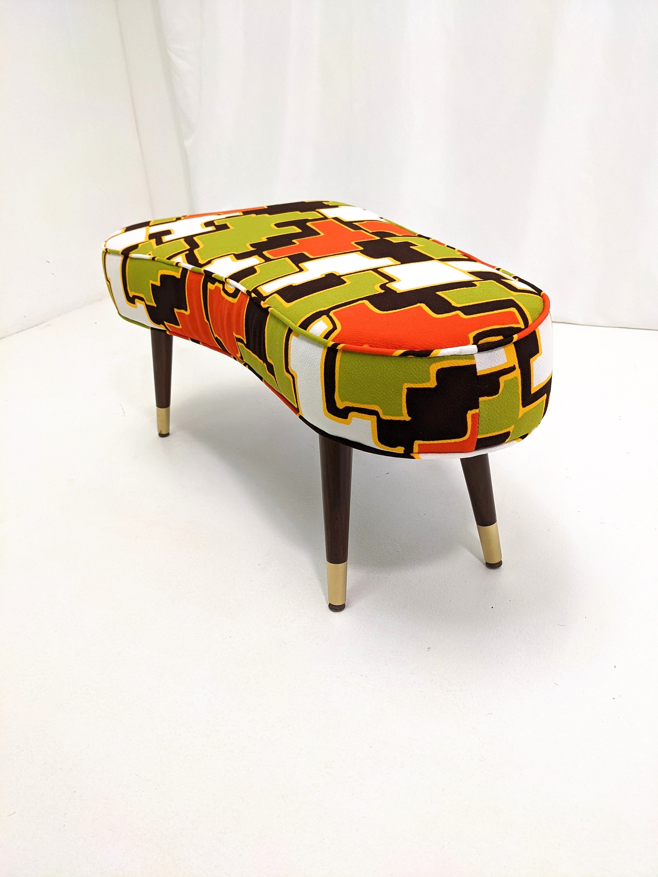 Mid Century Modern/vintage Kidney Shape Bench - Etsy