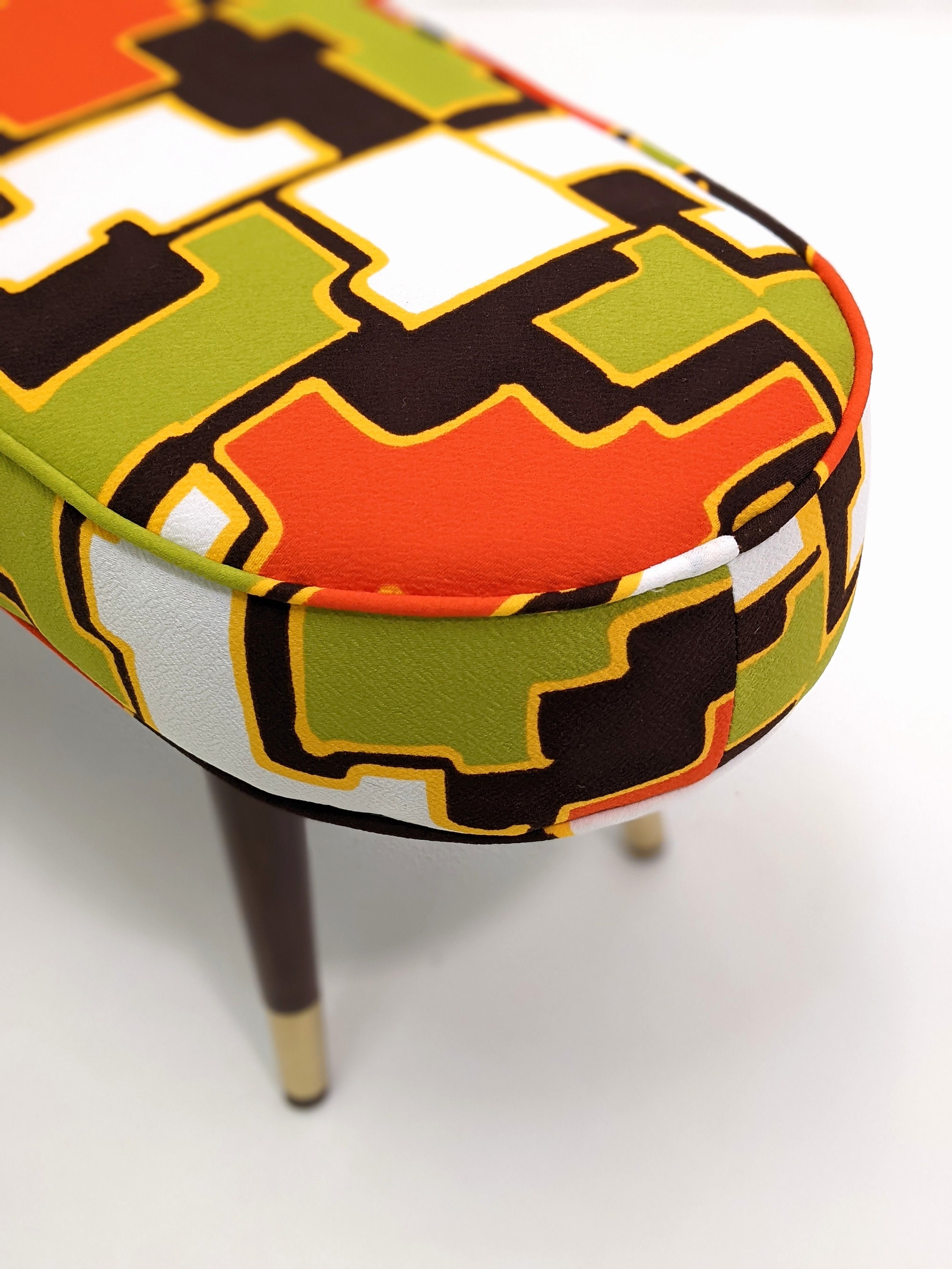 Mid Century Modern/vintage Kidney Shape Bench - Etsy