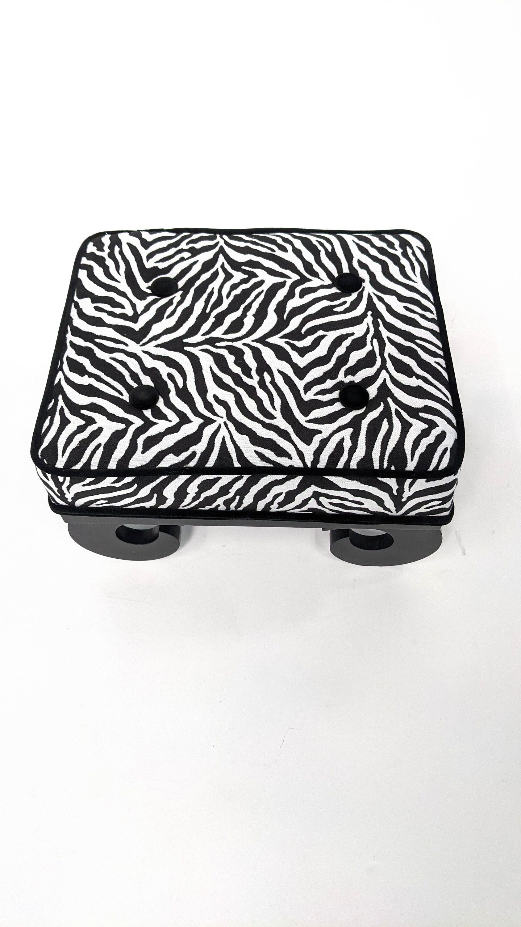 Antique /vintage Zebra Print Footstool/refurbished - Etsy