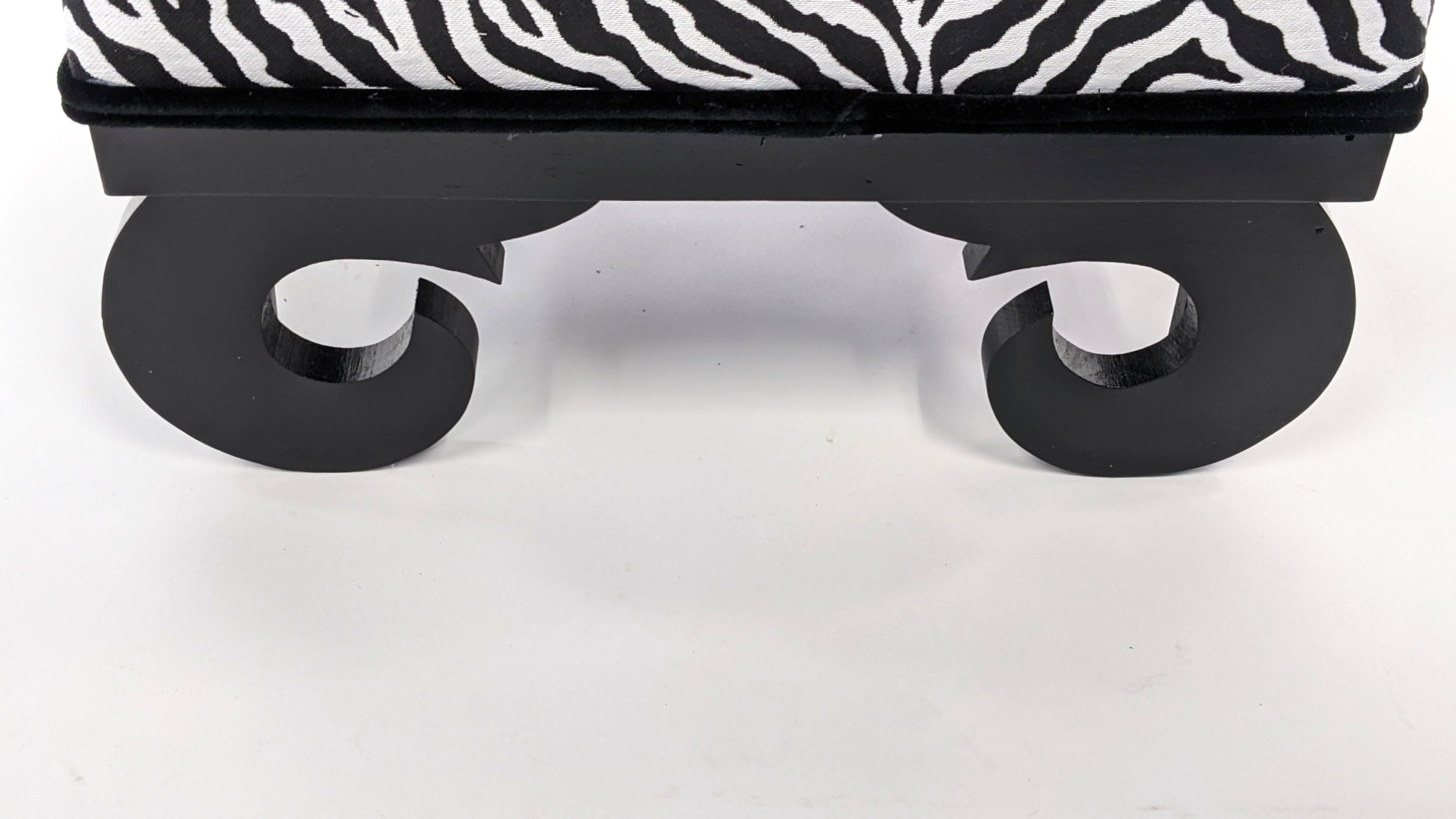 Antique /vintage Zebra Print Footstool/refurbished - Etsy