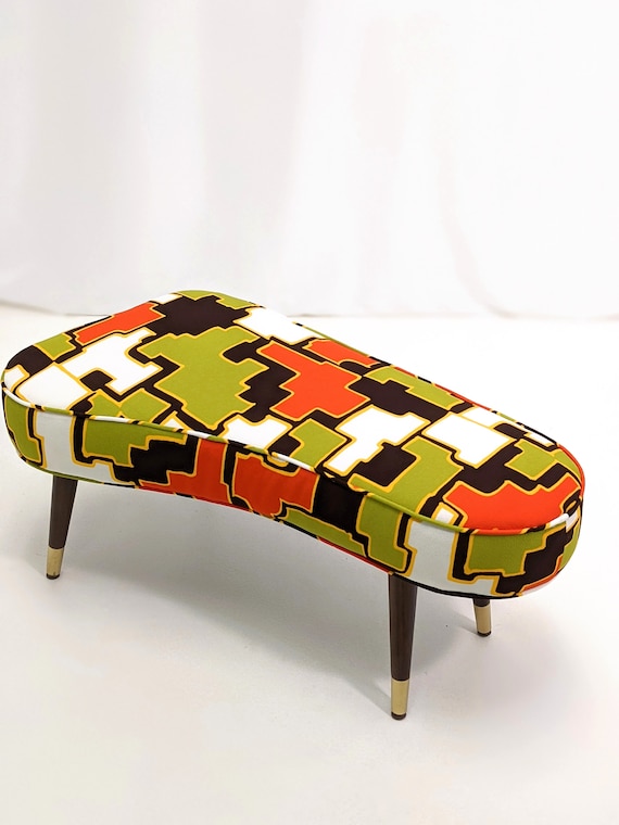 Mid Century Modern/vintage Kidney Shape Bench - Etsy