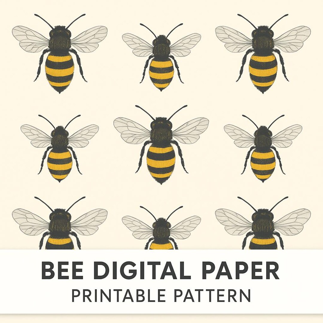 Bee Digital Paper Download Bumble Bee Scrapbook Paper Cute Bee ...