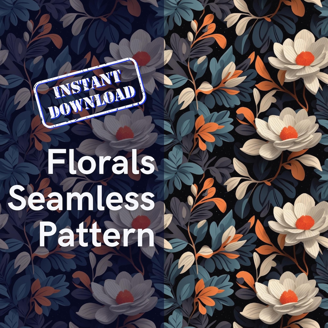 Seamless Floral Pattern: Printable Flower Design (digital Download) - Etsy