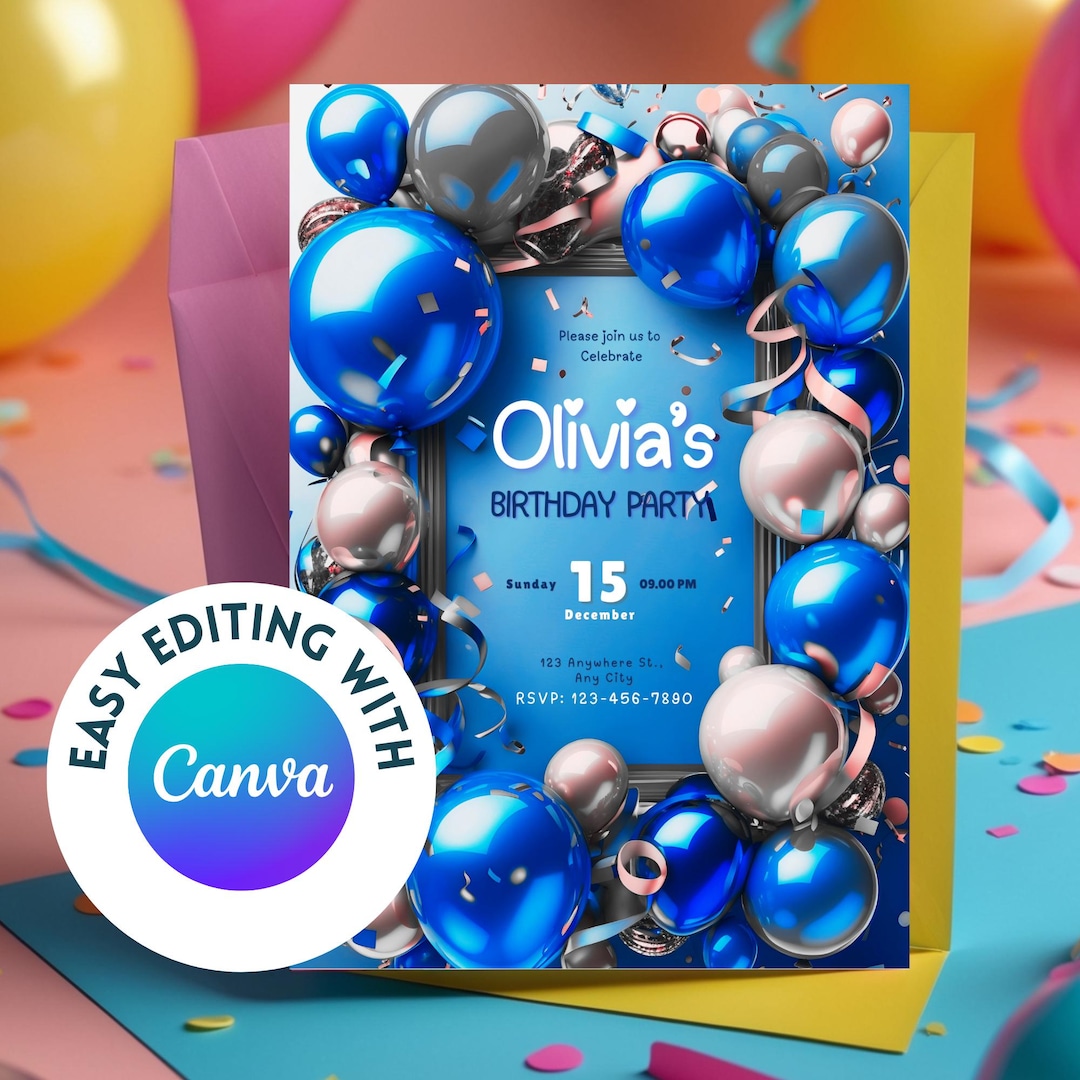 Customizable Birthday Card Template | Instant Download Editable Canva ...