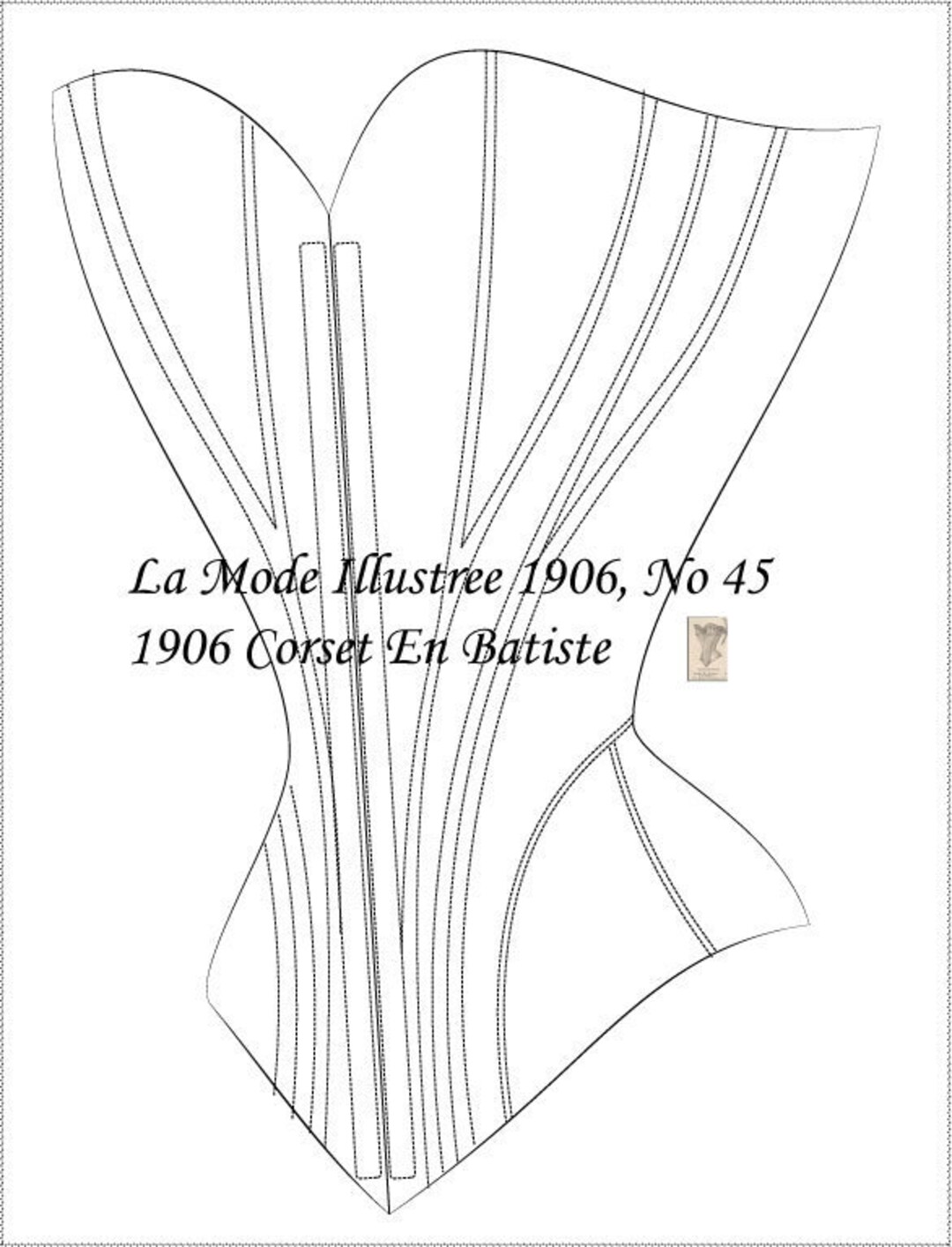 Corset Pattern and Guide Only La Mode Illustree 1906 Number 45 Digital ...