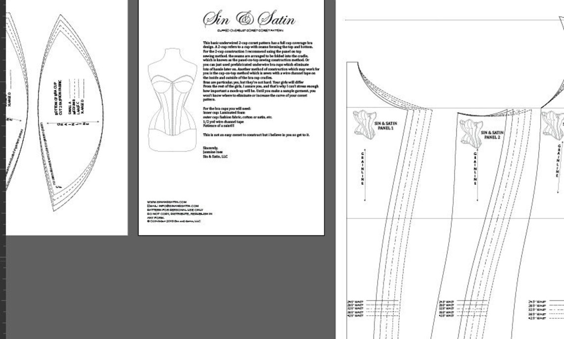 Cupped Overbust Corset Pattern ONLY - Etsy Canada