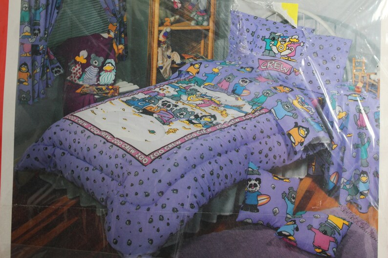 80s Vintage Twin Sheets Girls Lavender Character Bedding Zoo - Etsy