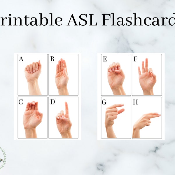 Sign Language Cards - Etsy