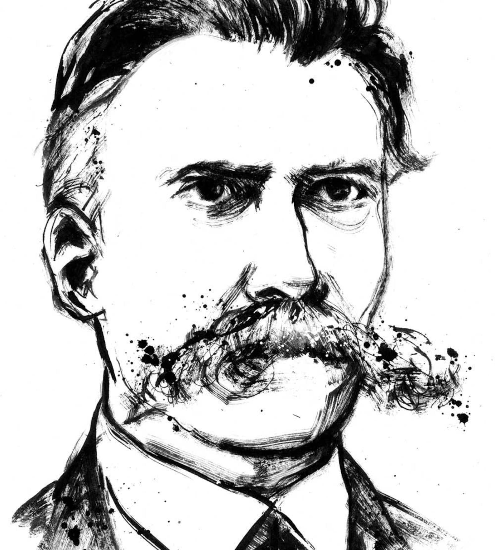 Friedrich Nietzsche poster Famous portrait german | Etsy