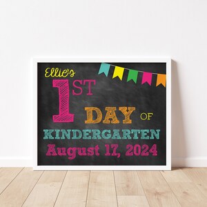 Editable First Day of School Sign, Girl Back to School Sign - 1st Day ...