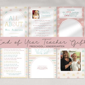 Teacher Appreciation Gift - All About My Teacher - Preschool Teacher ...