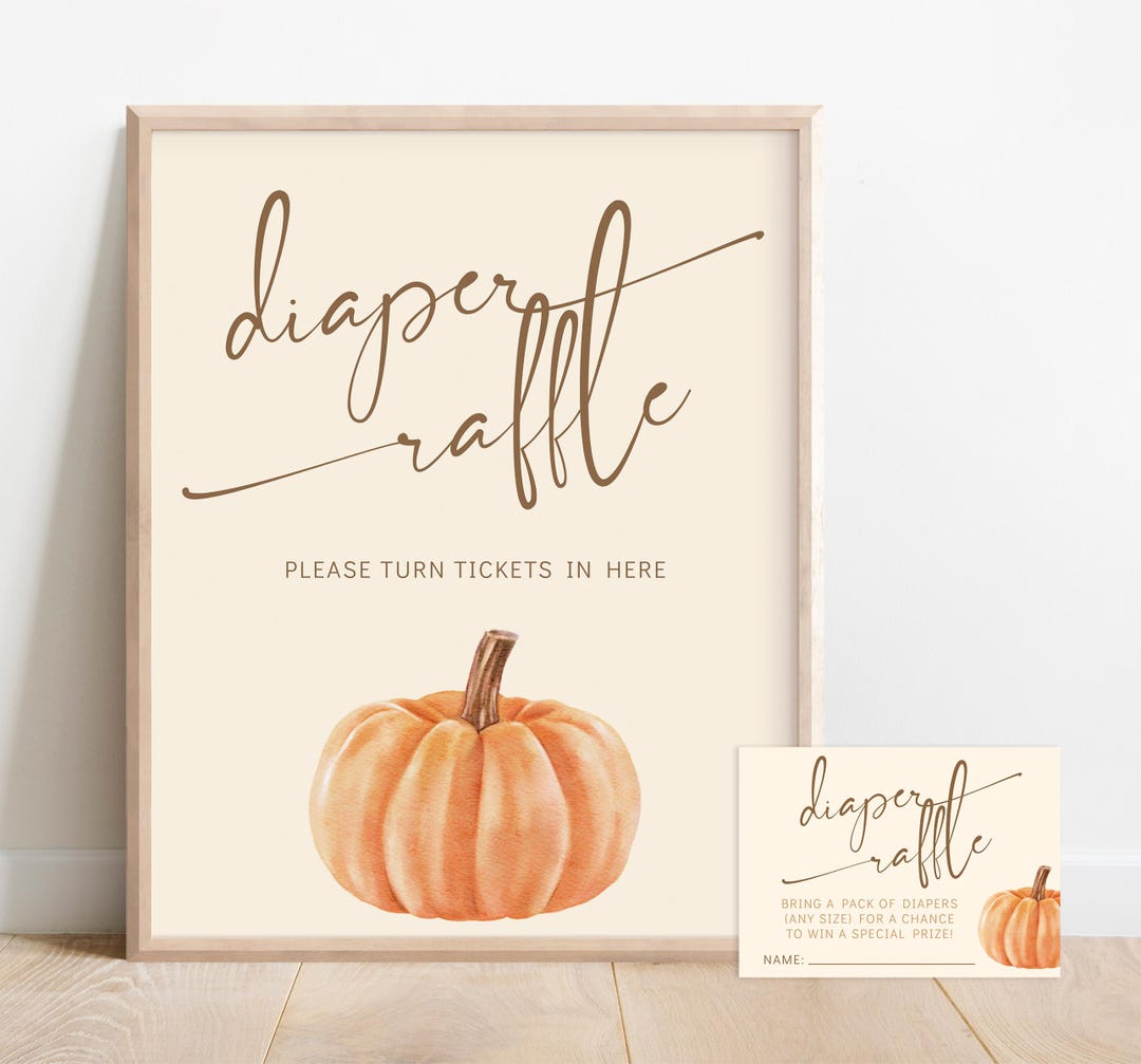 Pumpkin Diaper Raffle - Our Little Pumpkin Baby Shower - Editable ...