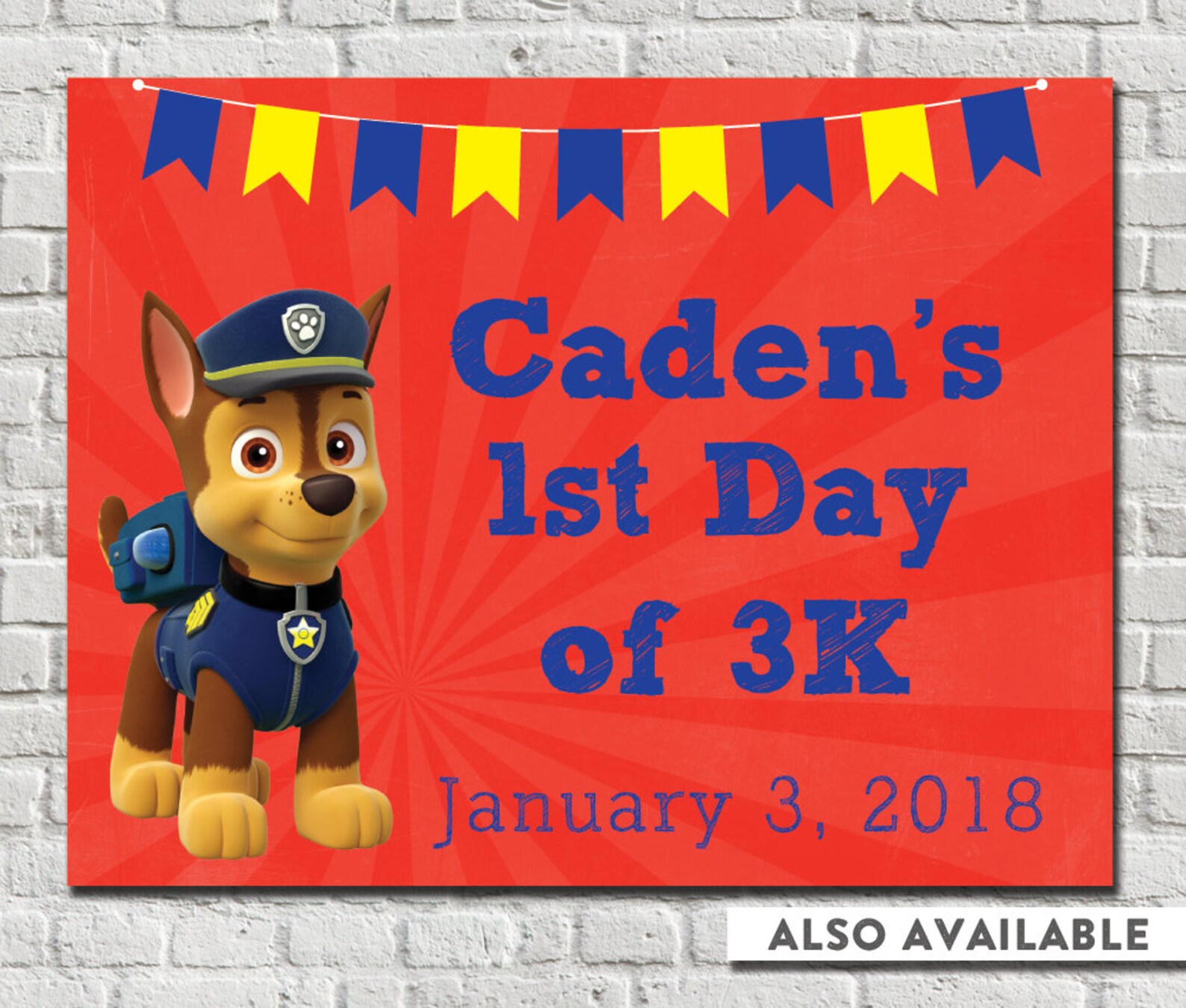 Paw Patrol Party Sign U PRINT 5x7 Chalkboard Birthday | Etsy