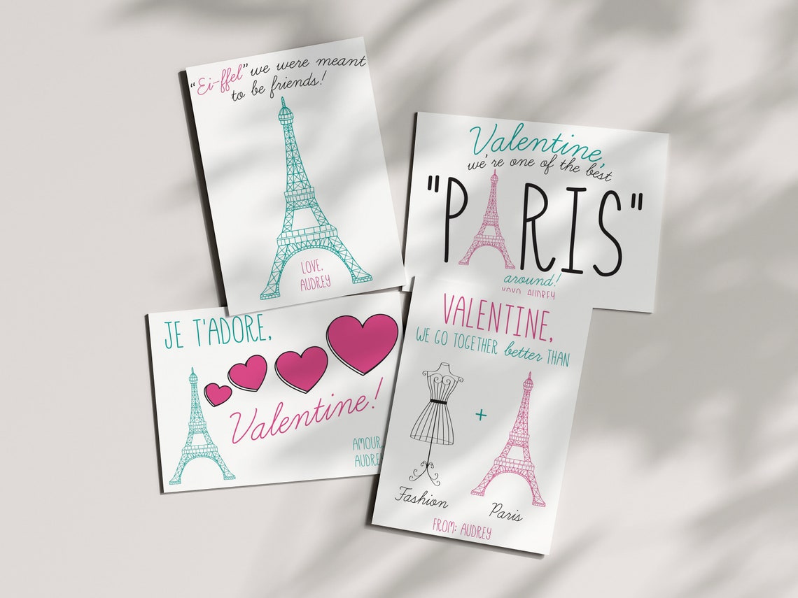 Paris Valentine - Eiffel Tower Valentine - EDITABLE - Classroom ...
