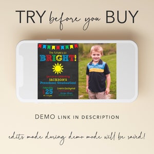 Preschool Graduation Invitation, Kindergarten Graduation Announcement ...