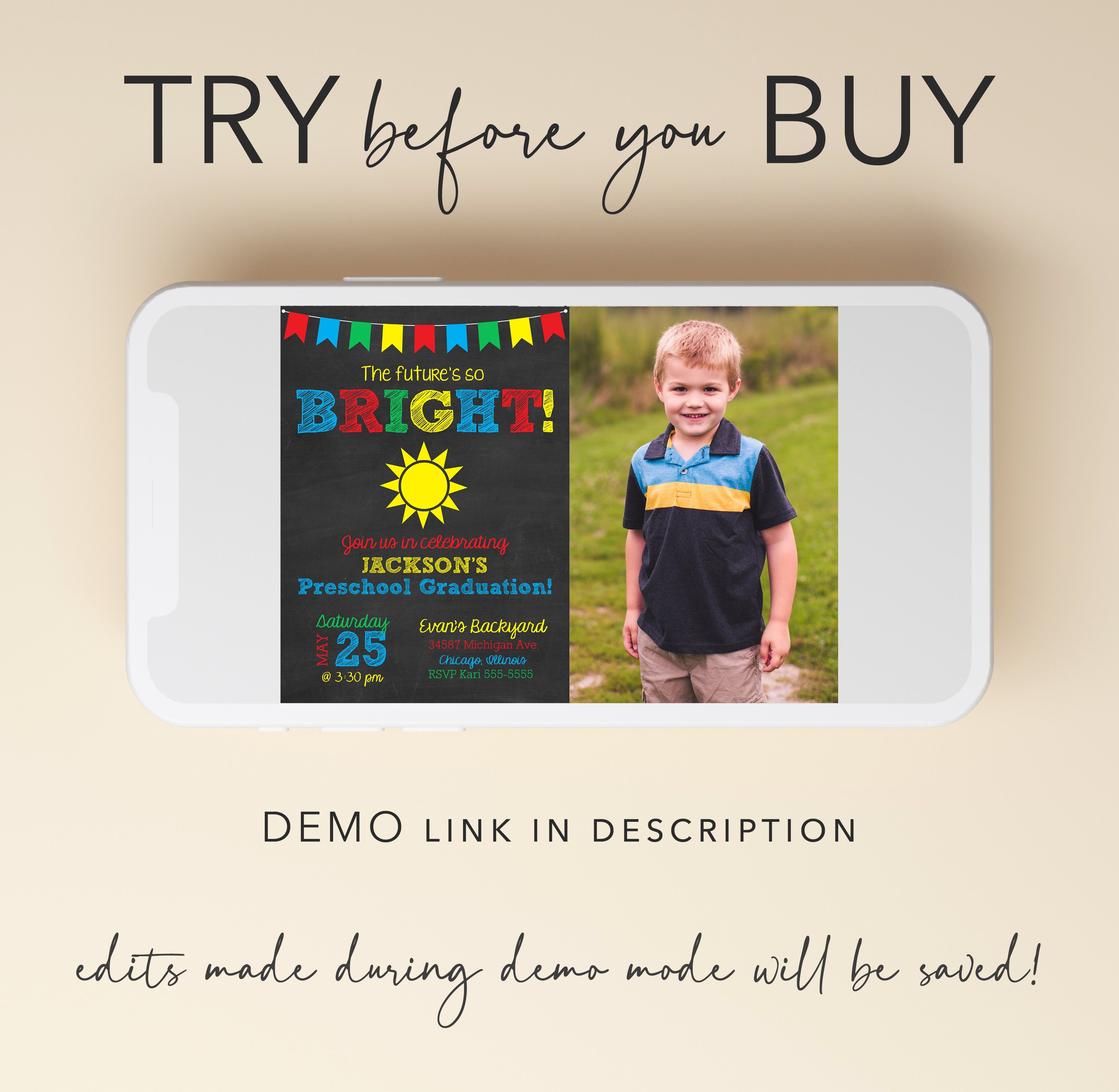 Preschool Graduation Invitation, Kindergarten Graduation Announcement ...