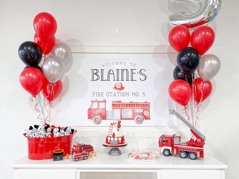Firetruck Party Seating Chart - Firefighter - Fire Engine Birthday ...