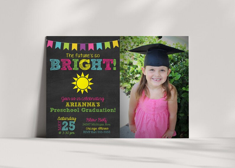 Preschool Graduation Invitation, Kindergarten Graduation Announcement ...