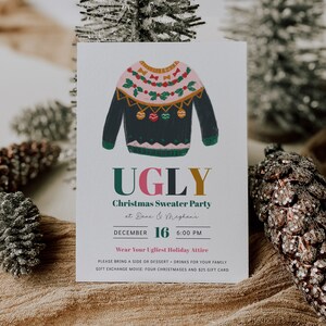 Ugly Christmas Sweater Invitation - Ugly Sweater Christmas Party ...