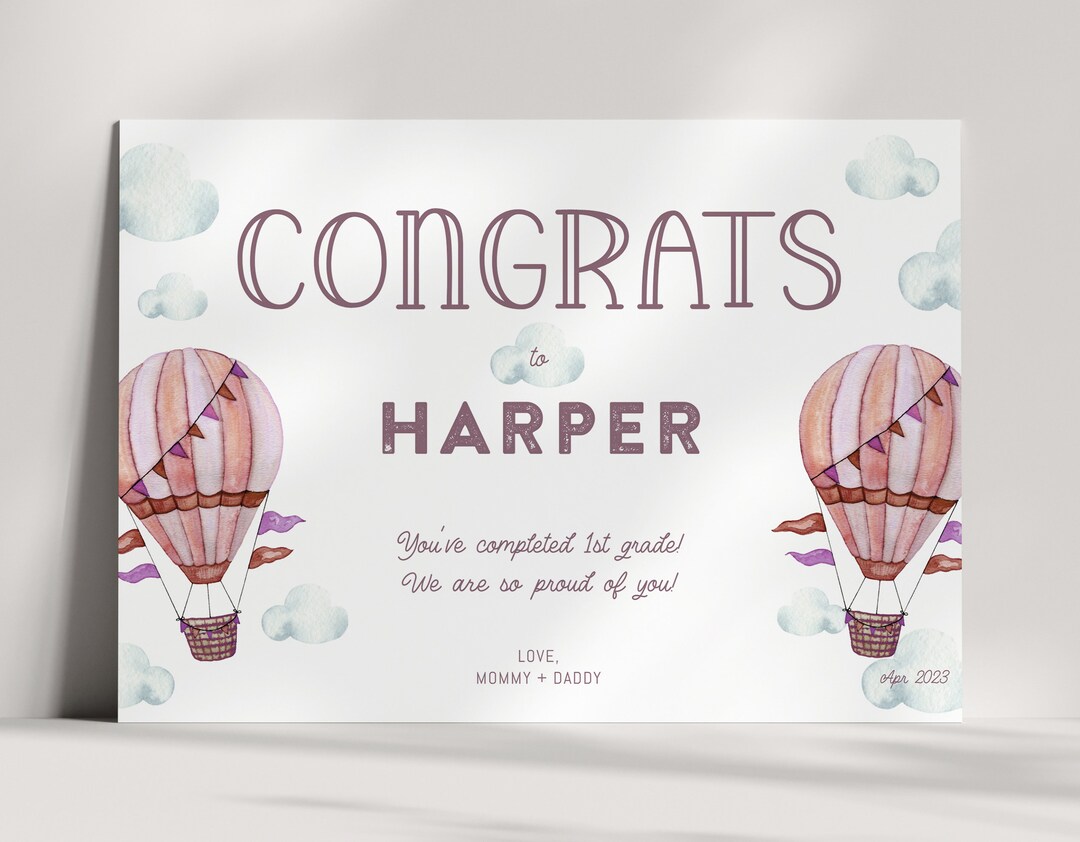 Editable Graduation Card - Congrats Note From Parents or Teacher - Girl ...