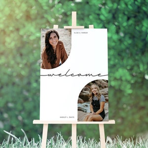 Joint Graduation Welcome Sign, Grad Party Sign for Two, Friends ...