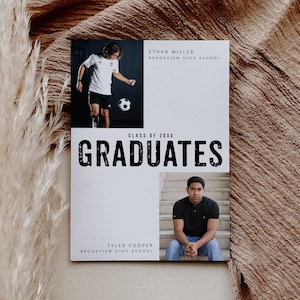 Joint Graduation Party Invitation - Two Person Grad Party Invite - Guy ...