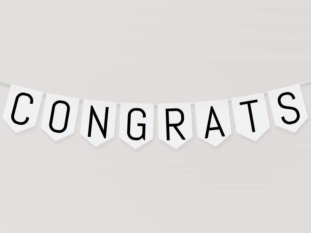 Graduation Party Banner - Garland - Pennant Flag - Congrats - PRINTABLE ...