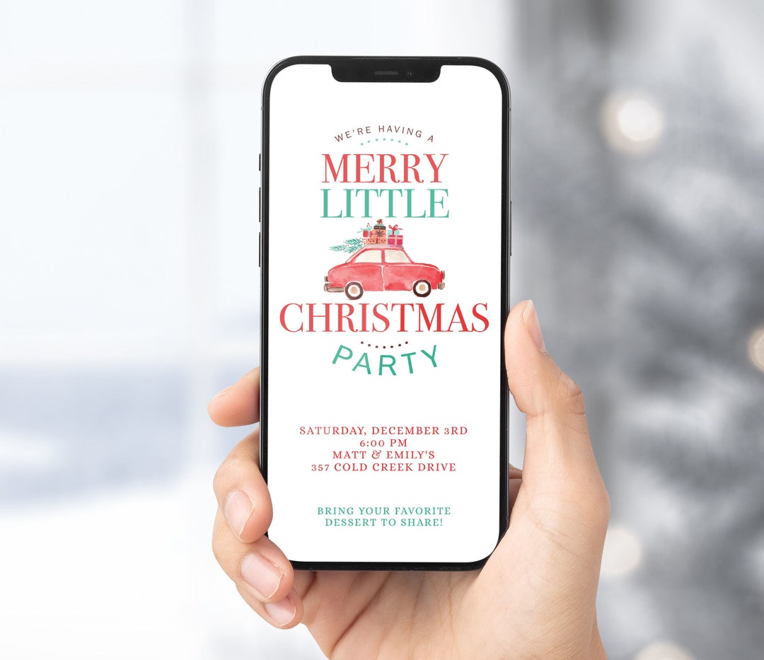 Merry Little Christmas Party, Digital Invitation - Text - Holiday Party ...