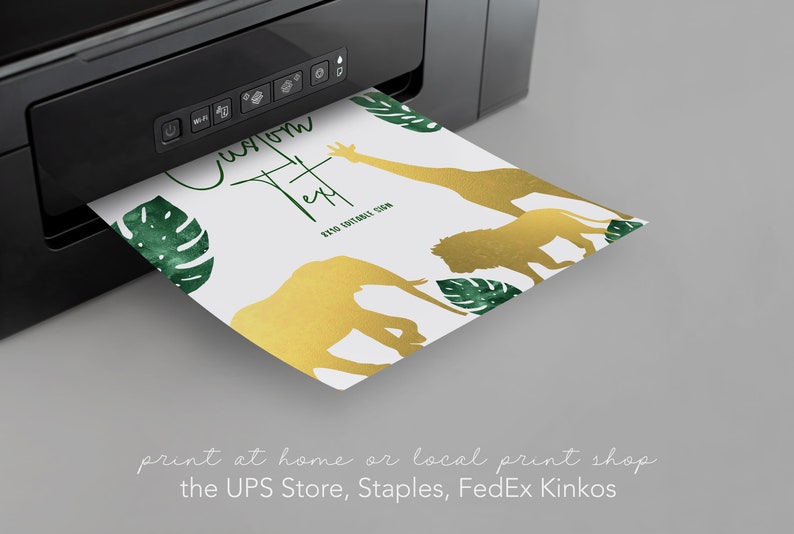 Editable Jungle Sign - Safari Party Sign - Modern Minimalist - Lion ...