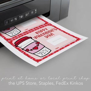 Coffee Gift Card Holder - Happy Valentines Day - Printable - Valentine ...